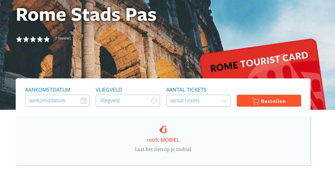 Voordeelkaarten Rome - Rome City Pass